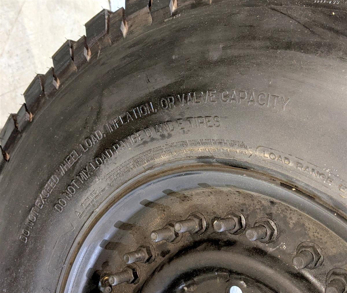 BF Goodrich Baja T/A 37X12.50R16.5LT Radial Tire Mounted on 24 Bolt Rim 100% Tread HMMWV